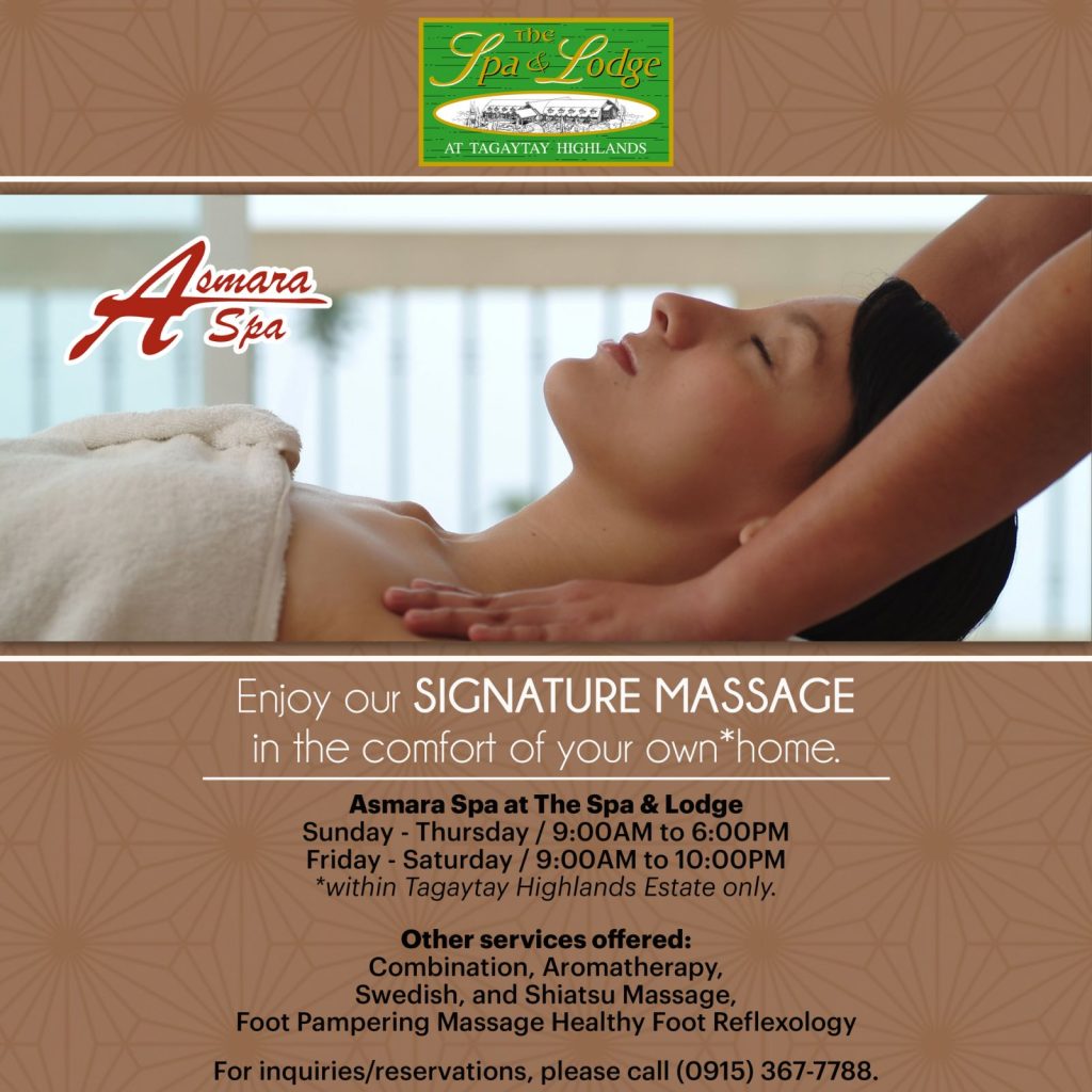 Asmara Spa - Signature Massage - Tagaytay Highlands