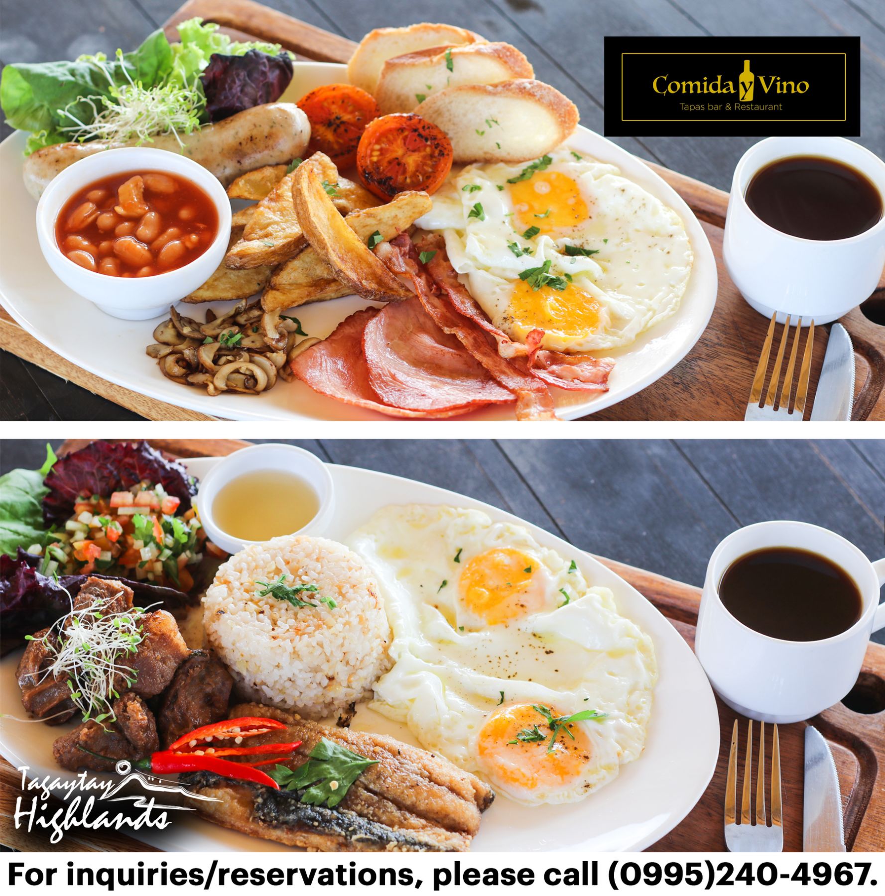 Comida y Vino's Breakfast Set Menu - Tagaytay Highlands